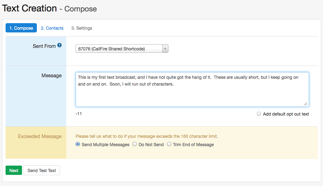 Composing a Text | CallFire